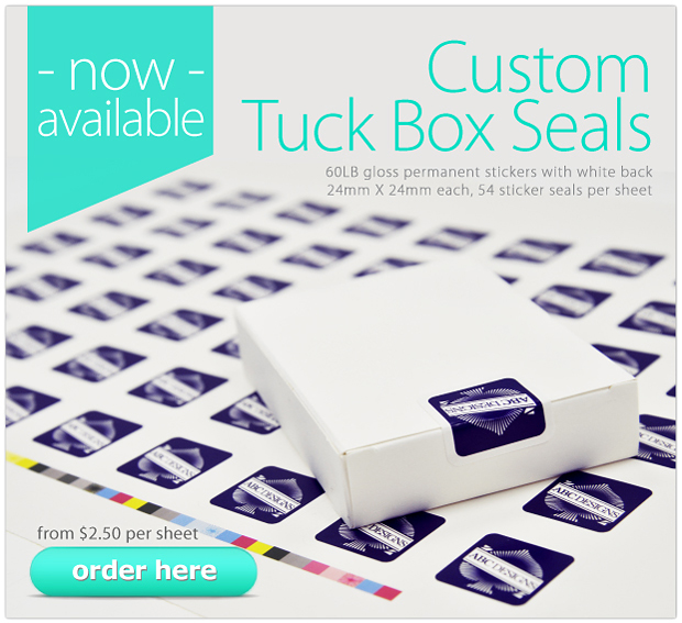 New - Custom Tuck Box Seals
